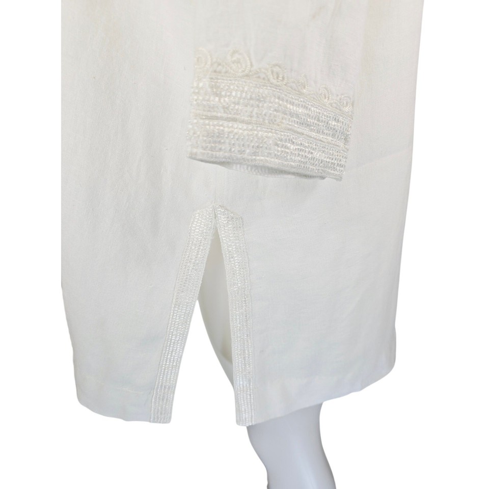 Soft Surroundings Desert Embroidered Button-Down Linen Tunic Women's XL ...
