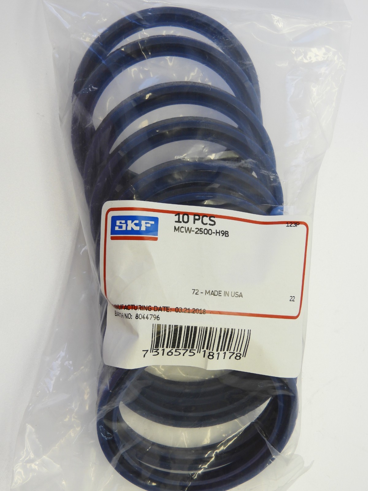 (10 pcs) SKF MCW-2500-H9B 2-1/2 /16 inch Wiper Seal 2.5 x 0.312 for ...