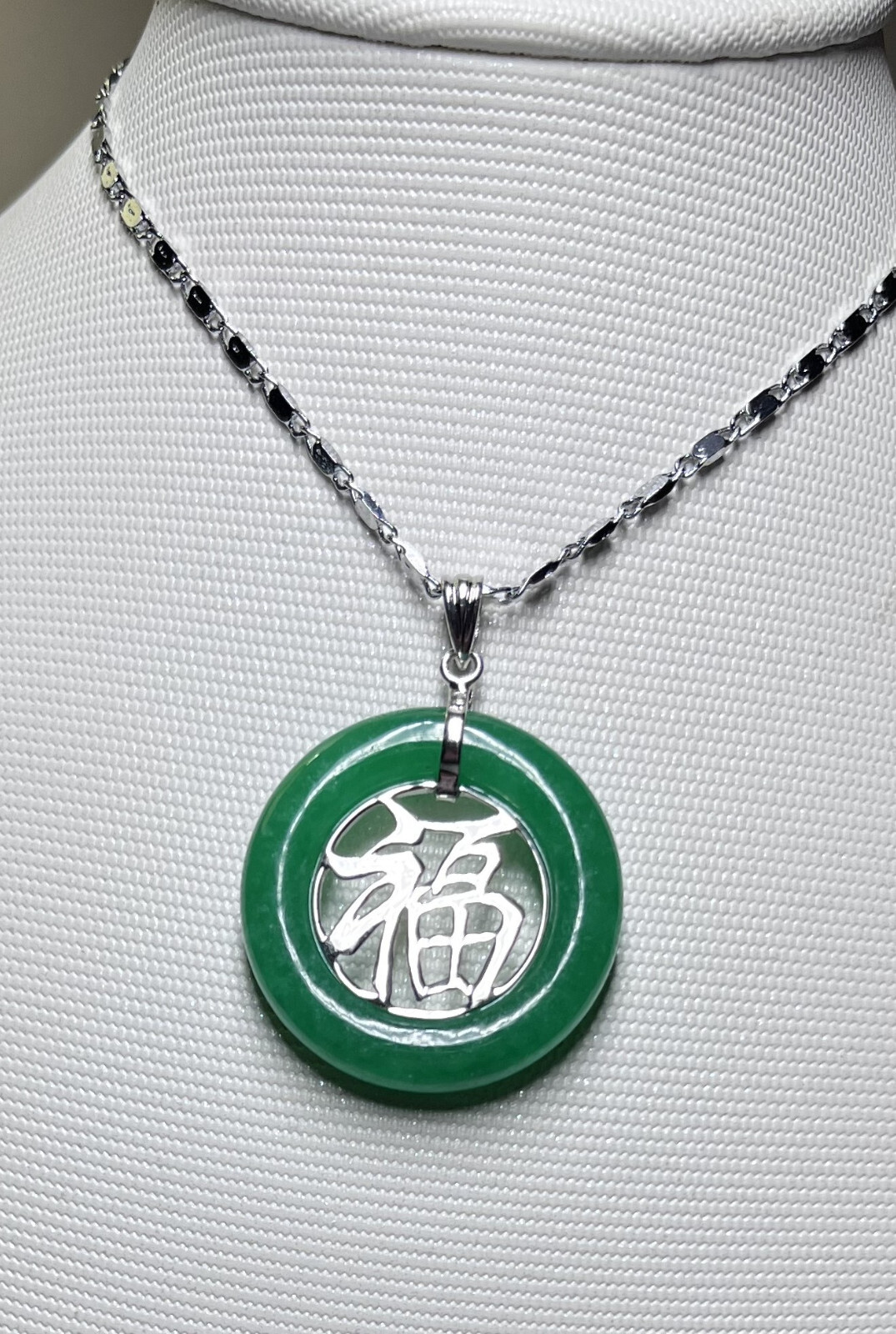 Brand new green jade pendant set in Sterling Silver(925) | eBay