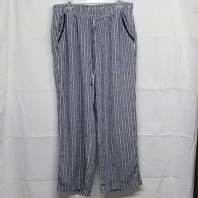 Briggs Pants Linen Blend Womens XL Pull On Drawstring Wide Leg High ...