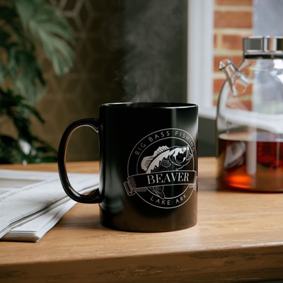 Beaver Lake Arkansas Big Bass Fishing Black Mug (11oz, 15oz) | eBay