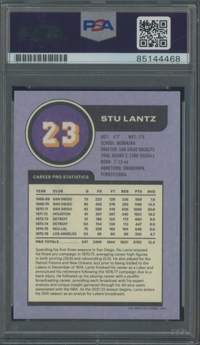 Stu Lantz Los Angeles Lakers Signed 2/27/22 SGA Retro PSA/DNA Authentic ...