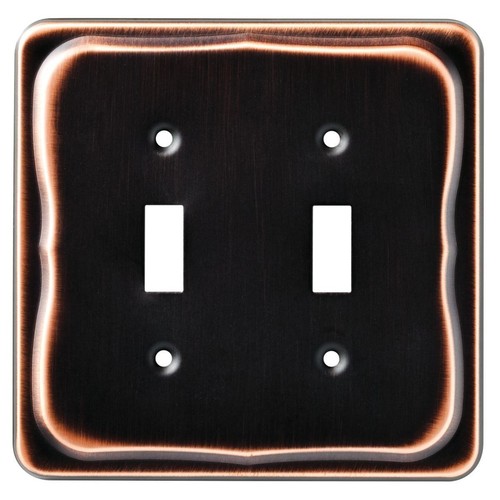 Brainerd (144405) Bronze Double Toggle Light Switch Cover w/ Copper ...
