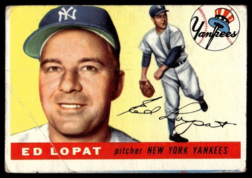 1955 Topps Baseball Card Ed Lopat New York Yankees #109 G-VG | eBay