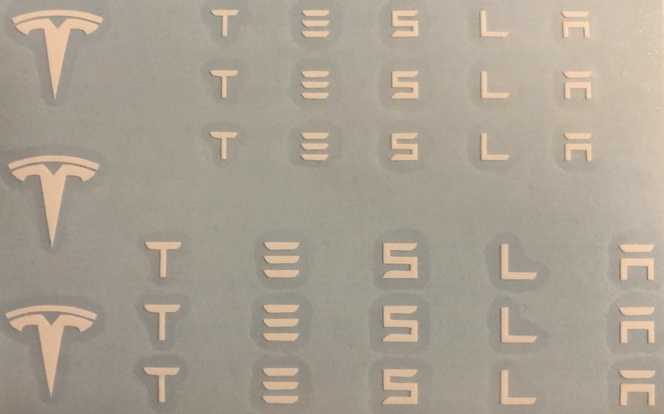 9 TESLA Brake Caliper Logo Vinyl Decals Stickers Heat Resistant | eBay