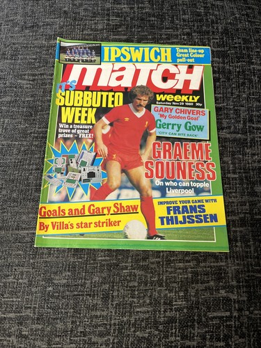 Match Weekly Magazine - 29 Nov 1980 - Ipswich Town Graeme Souness Gary ...