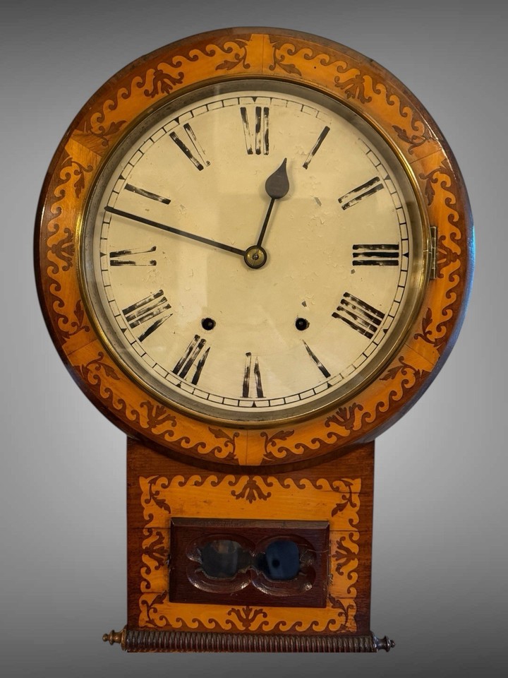 Drop Dial Wall Clock Inlaid Antique Clock | eBay
