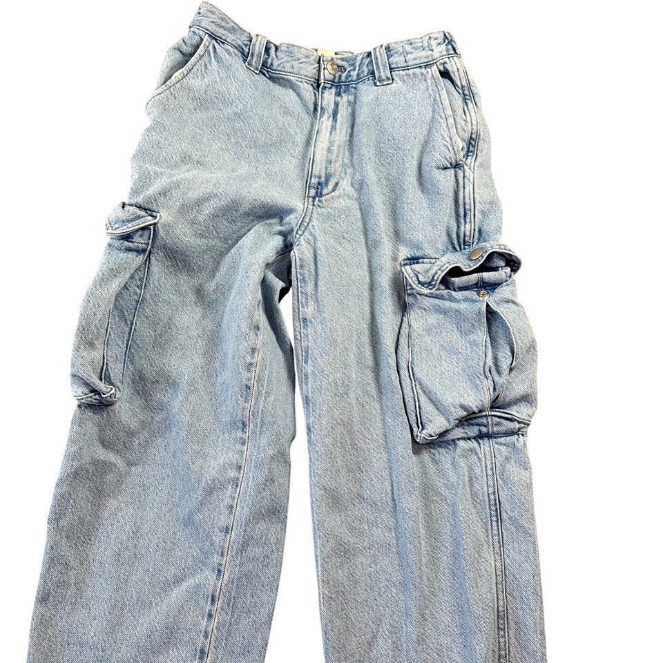 Madewell Light Wash Size 25 Low-Slung Cargo Jeans Light Wash Wide Leg ...