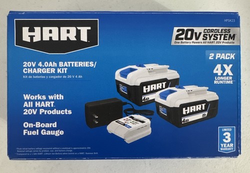 Brand New HART 20V (2) 4Ah Battery and Charger Kit 840092613043| eBay