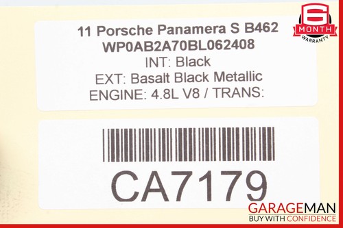 10-16 Porsche Panamera 970 Throttle Valve Body 99760511601 OEM | eBay