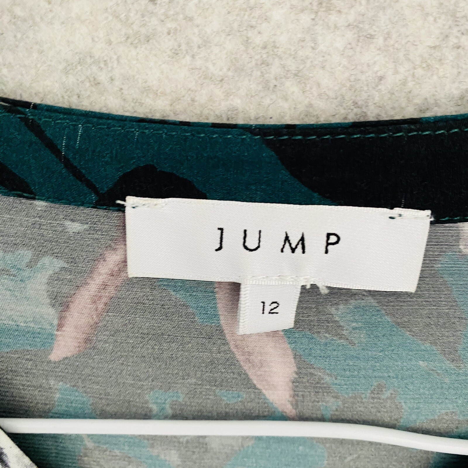 Jump Shirt Dress Womens Size 12 Green Floral Maxi Button Front 3/4 ...