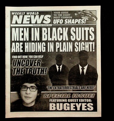 July 19 1995 WEEKLY WORLD NEWS Magazine MEN IN BLACK UFO SHAPES | eBay