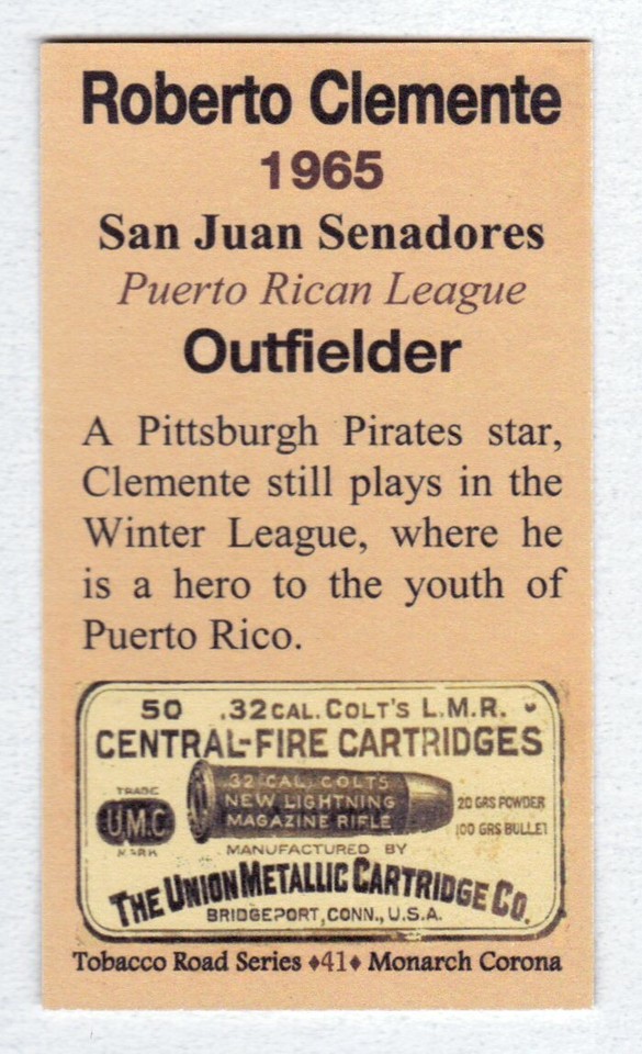 Roberto Clemente, San Juan Puerto Rico MC Tobacco Road #41 / FREE SHIP ...