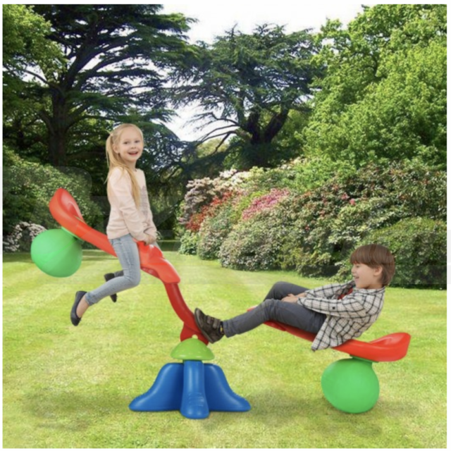 Kids Plastic Seesaw Children Indoor Outdoor Bubble See Saw Toy Spin 360 ...