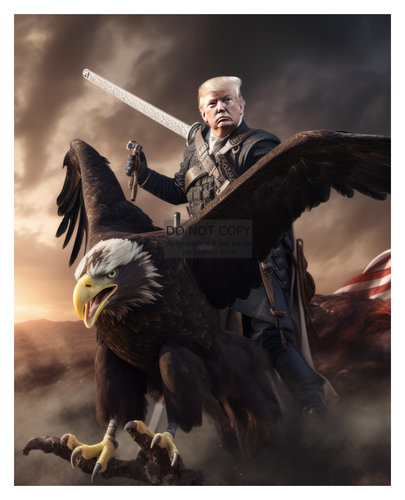 PRESIDENT DONALD TRUMP RIDING BALD EAGLE PATRIOTIC AMERICAN 8X10 AI ...