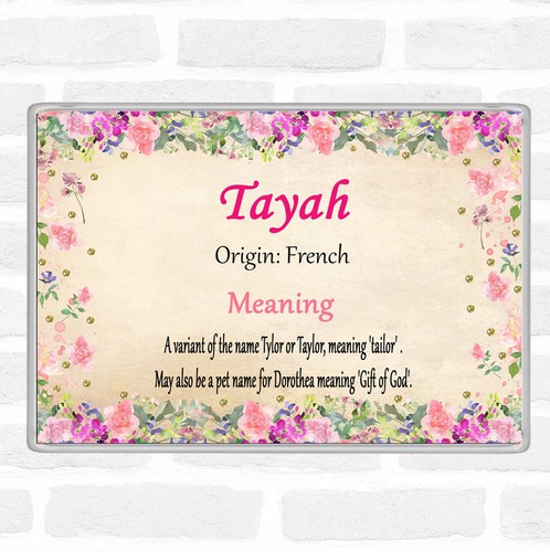 Tayah Name Meaning Jumbo Fridge Magnet Floral | eBay