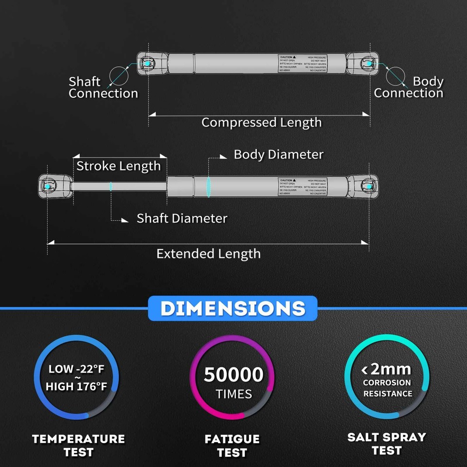 2x Rear Hatch Tailgate Lift Supports Struts for Subaru Forester 2009 ...