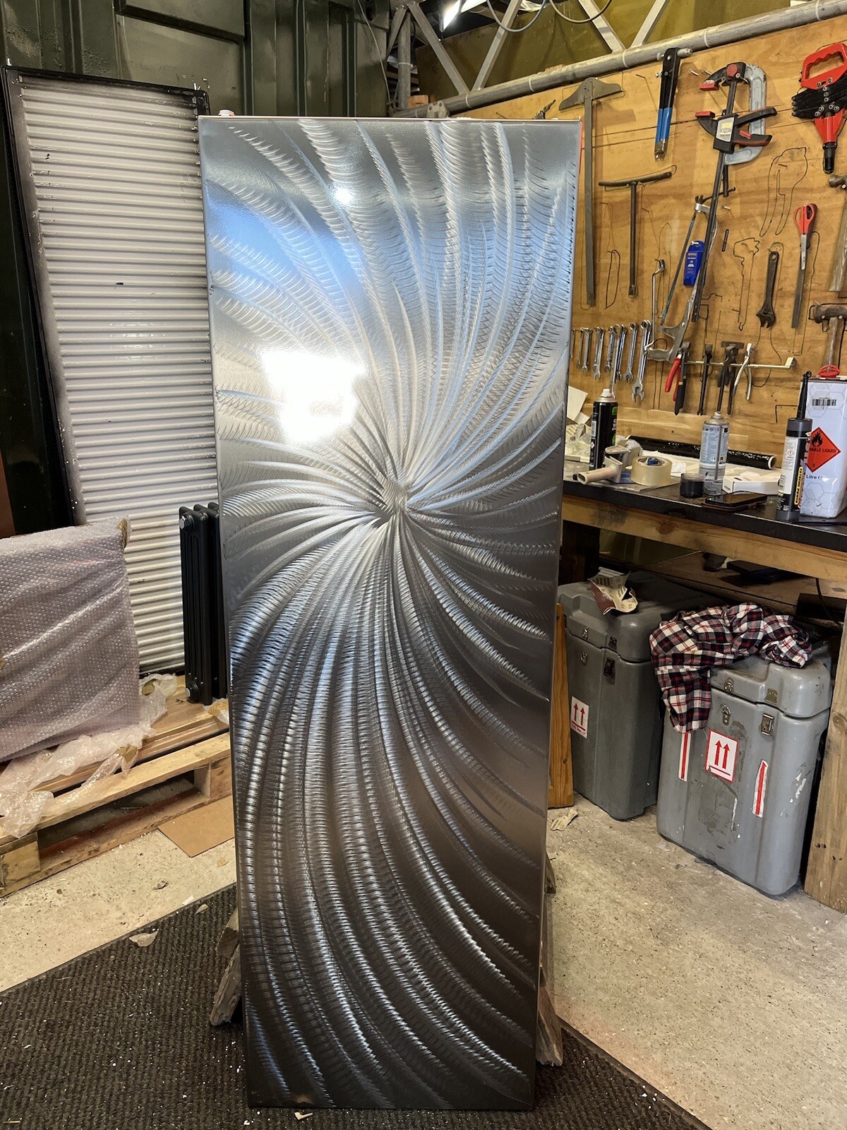 linished swirl designer radiator 300/1600 vertical Stainless Steel ...