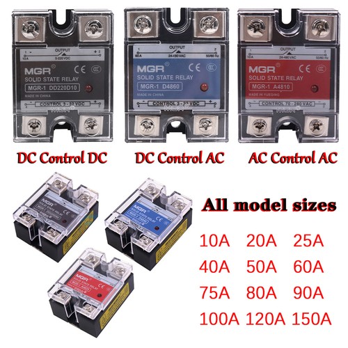 SSR Solid State Relay MGR 10A - 150A Single Phase DC-DC & DC-AC Control ...
