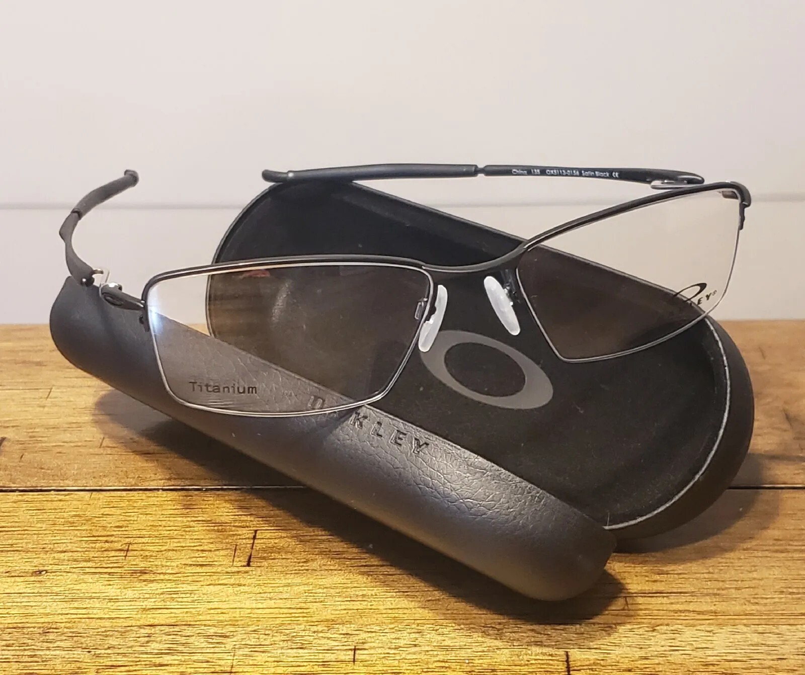 OAKLEY LIZARD OX5113 01 Titanium Frames Satin Black Men's Eyeglasses 54 ...