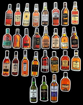 Lot of 28 Scotch Whisky Stickers Decals Whiskey | eBay