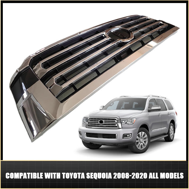 53101-0c080 Chrome Grille Front Upper Grille Replace For Toyota Sequoia ...