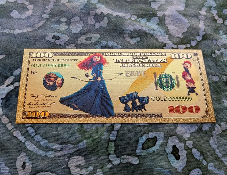 9 Piece 24k Gold Foil Plated Disney Princess' Collectible Banknote Set ...