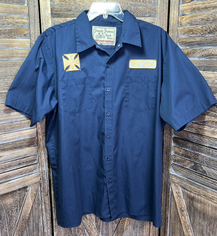Vintage West Coast Choppers Jesse James Shirt XL Motorcycle Work Wear Size Large | eBay