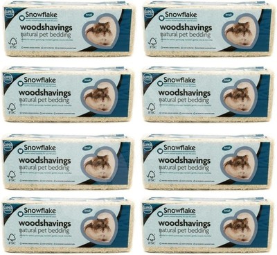 8x PET BEDDING SNOWFLAKE SOFT WOOD SHAVINGS / SAWDUST FOR HAMSTER ...