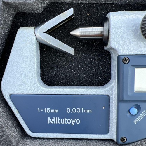 Mitutoyo Digital Micrometer 1-15mm 0.001mm V Groove VG cond limited ...