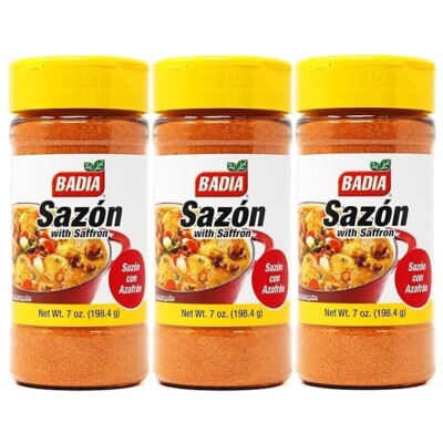 3 Pack Badia Sazon with Saffron/con azafran/Paella/Seasoning/Yellow ...