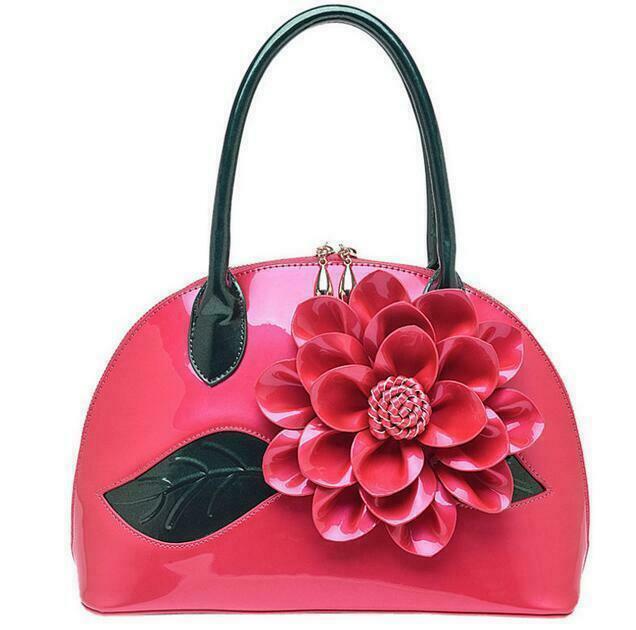 Fashion Patent Leather Women Handbag Flower Crossbody Bag Lady Shoulder ...
