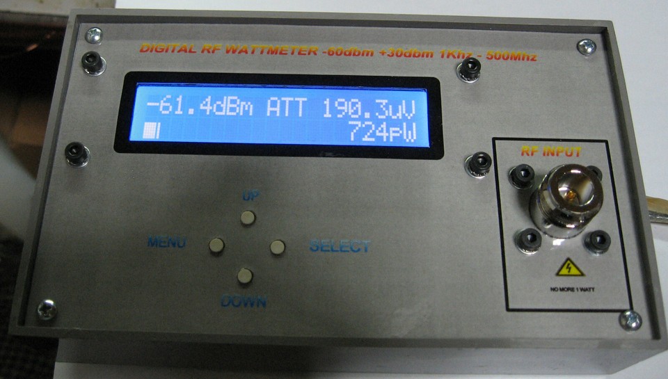 RF Digital Micro Wattmeter | 0.01 - 500 MHz | 600pW - 1W | Universal ...