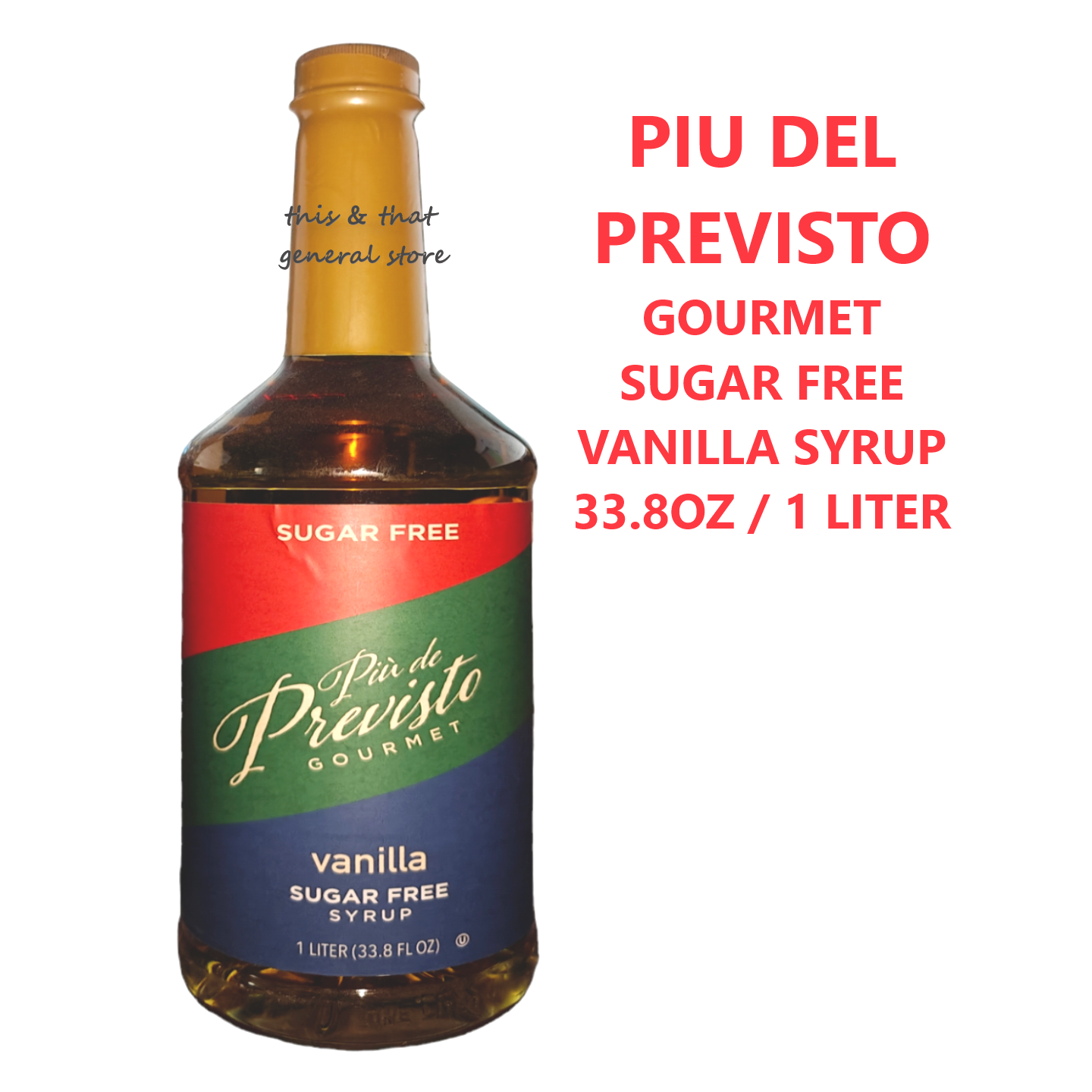 BUY 1 GET 1 50% OFF 1 LITER Piu Del Previsto Gourmet Syrup SUGAR FREE ...