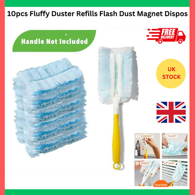 10PCS Fluffy Duster Refills Flash Dust Magnet Disposable Duster Heads ...