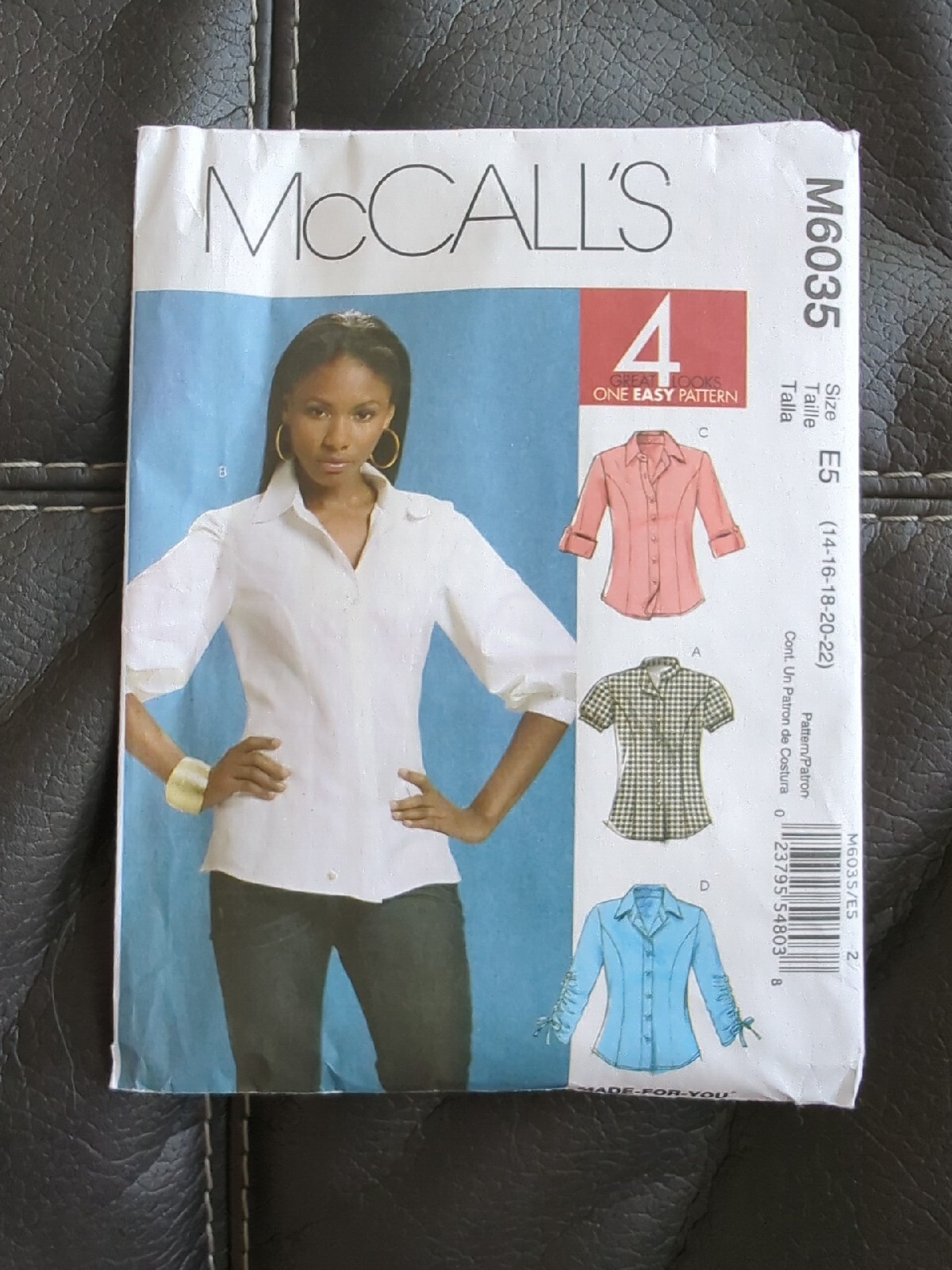 McCalls Pattern M6035 Blouses Princess Various Sleeve Sizes 14 16 18 20 22 UNCUT | eBay