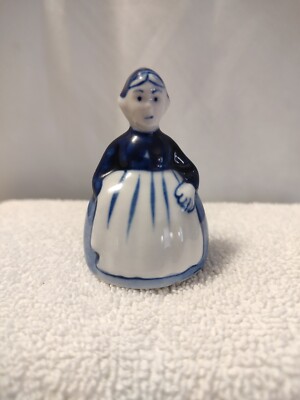 Vintage Delft Blue Dutch Girl Holland Porcelain Bell Figurine Doll | eBay