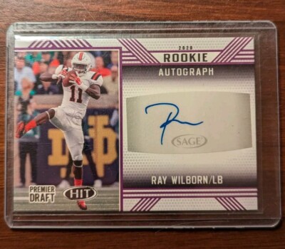 2020 Sage HIT Premier Draft Ray Wilborn Purple Rookie RC Auto Autograph ...