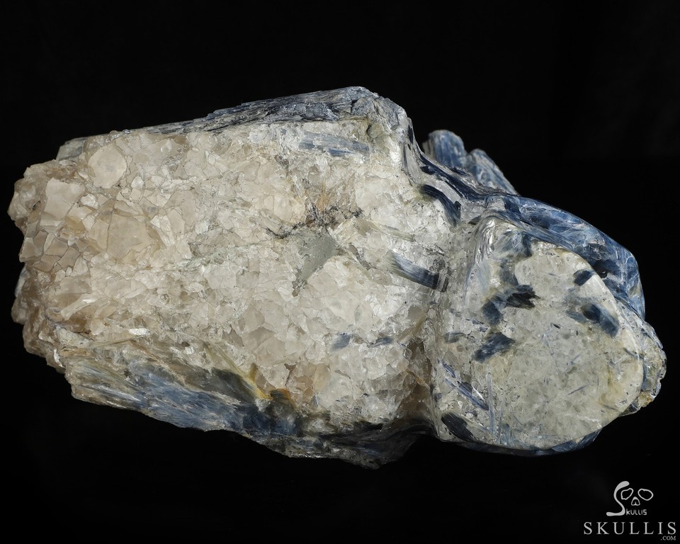 Gemstone 10.0" Kyanite Hand Carved Crystal Skull Fine Art Sculpture ...