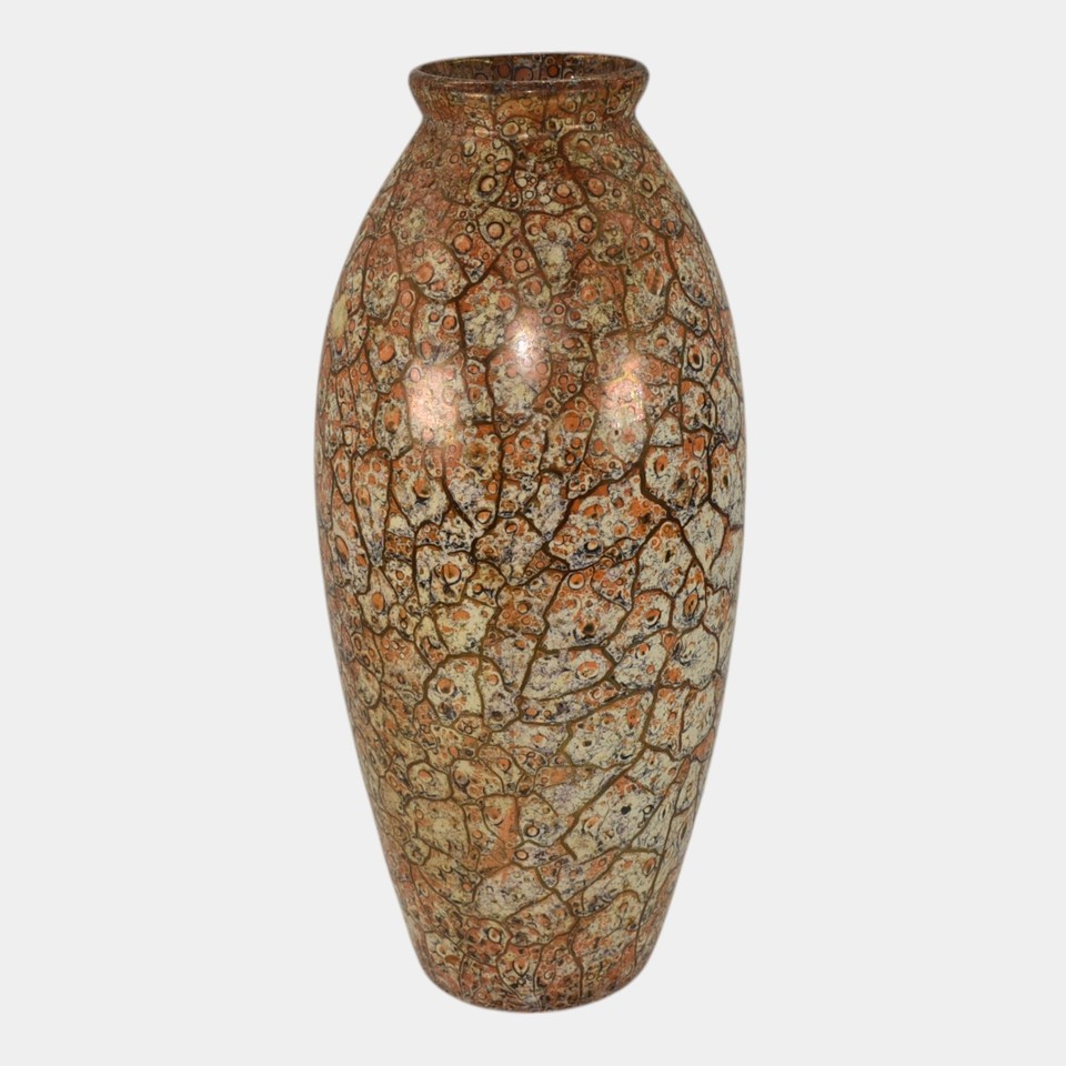 Weller Cloudburst Vintage Art Deco Pottery Mottled Orange Ceramic Vase | eBay