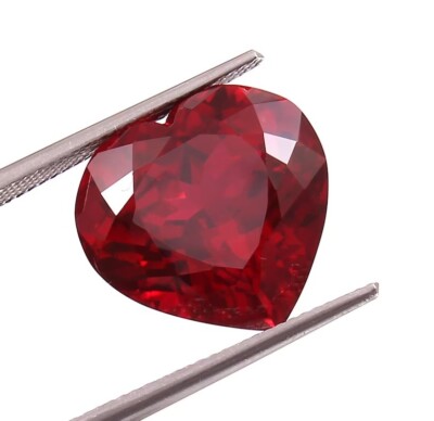 11.5 Ct Flawless Natural Burmese Red Ruby Certified Heart Cut Loose ...