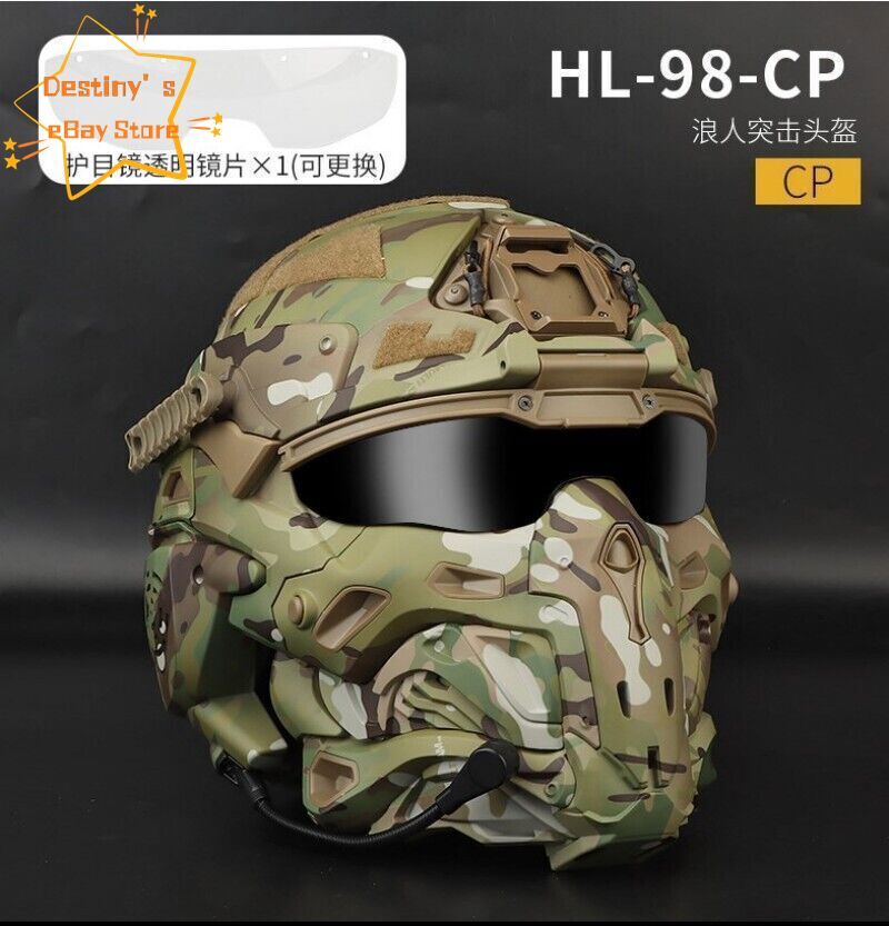 Sand Tactical Helmet Built-in Headset Anti-fog Fan Headset Modular ...
