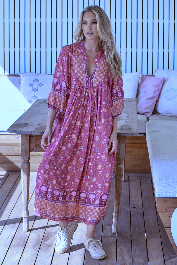 New Women's Boheme Midi Dress Merlot Jaase Boho Fashion Kenzie Tenzie ...