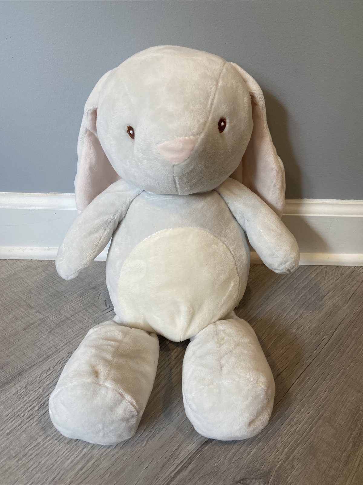 Kelly Toy Light Grey Stuffed Rabbit With Rattling Head 18” | eBay