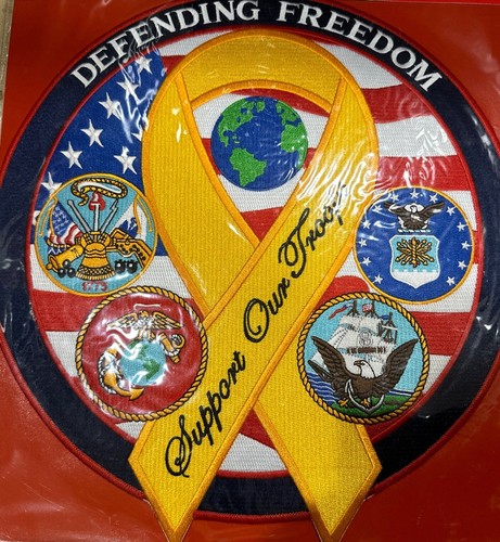 NEW 12" MILITARY EMBROIDERED PATCH DEFENDING FREEDOM - HERO'S PRIDE TRIBUTE | eBay