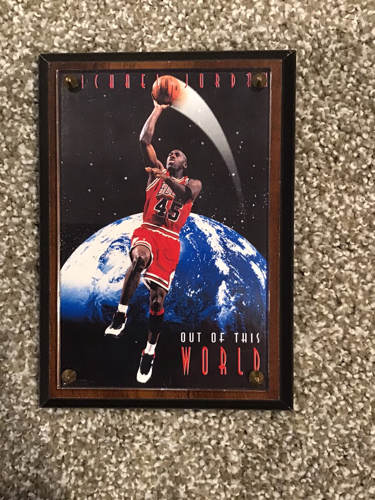 CHICAGO BULLS MICHAEL JORDAN OUT OF THIS WORLD POSTER PLAQUE BEYOND ...