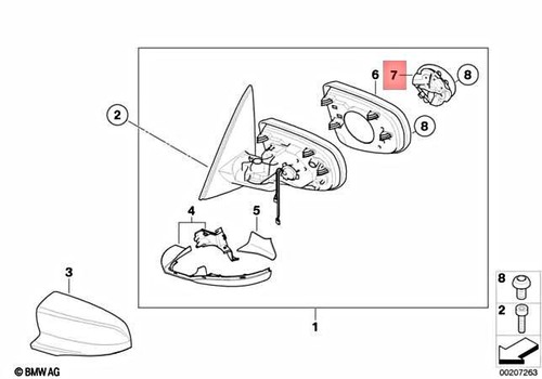 For BMW 08-14 X5 Front Door Mirror Drive Motor Genuine 67137187262 | eBay