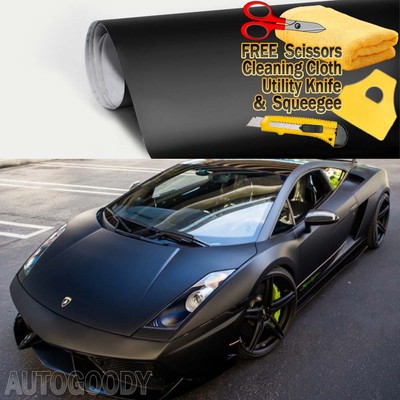 72" x 60" Matte Flat Black Vinyl Film Wrap Sticker Decal Bubble Free ...