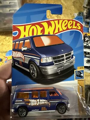 Hot Wheels Dodge Van BLUE 66/250 2023 HWY 55 Race Team | eBay