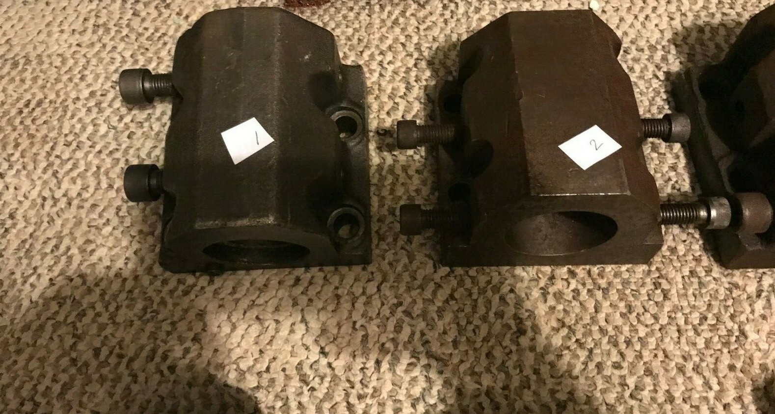 (1) ONE lathe tool block, holder HAAS ? MAZAK ? OKUMA? approx 108mm x ...